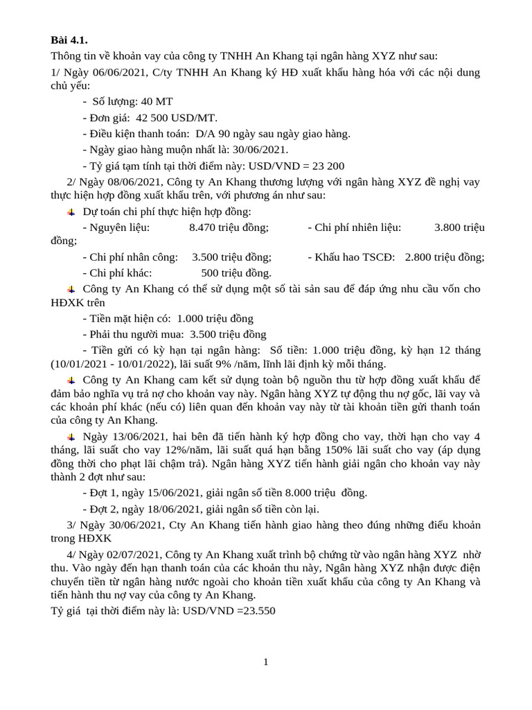 Vay Xuất Khẩu Công Ty An Khang | PDF | Vietnam | Finance & Money Management