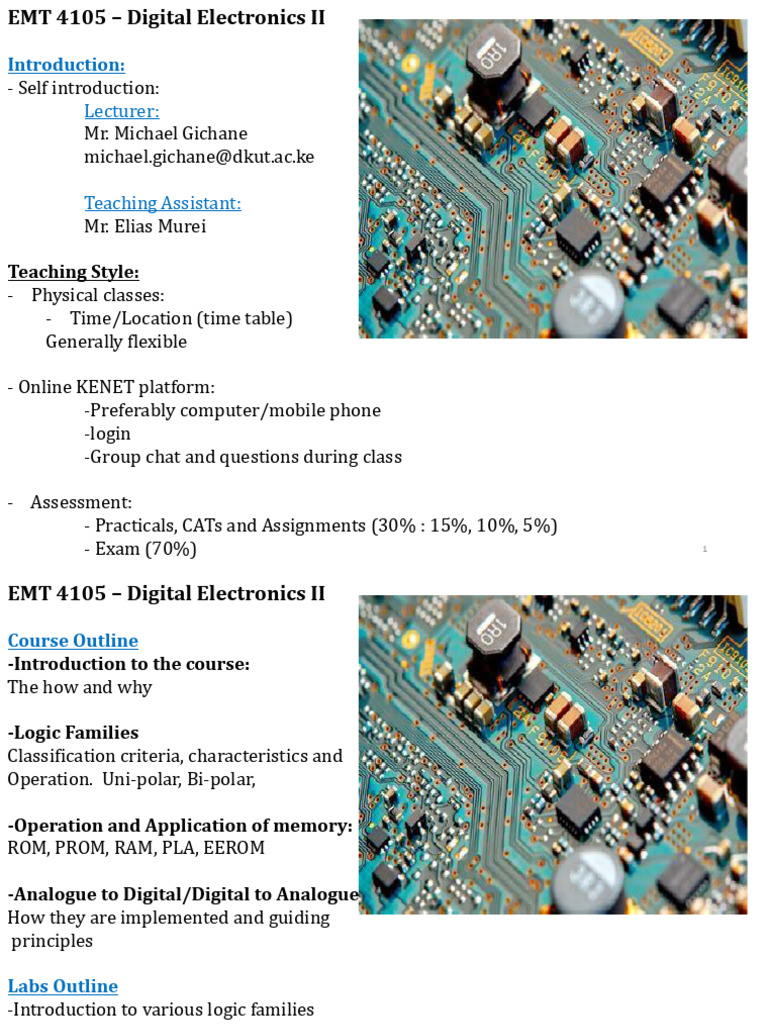 EMT 4105 - Digital Electronics II | PDF