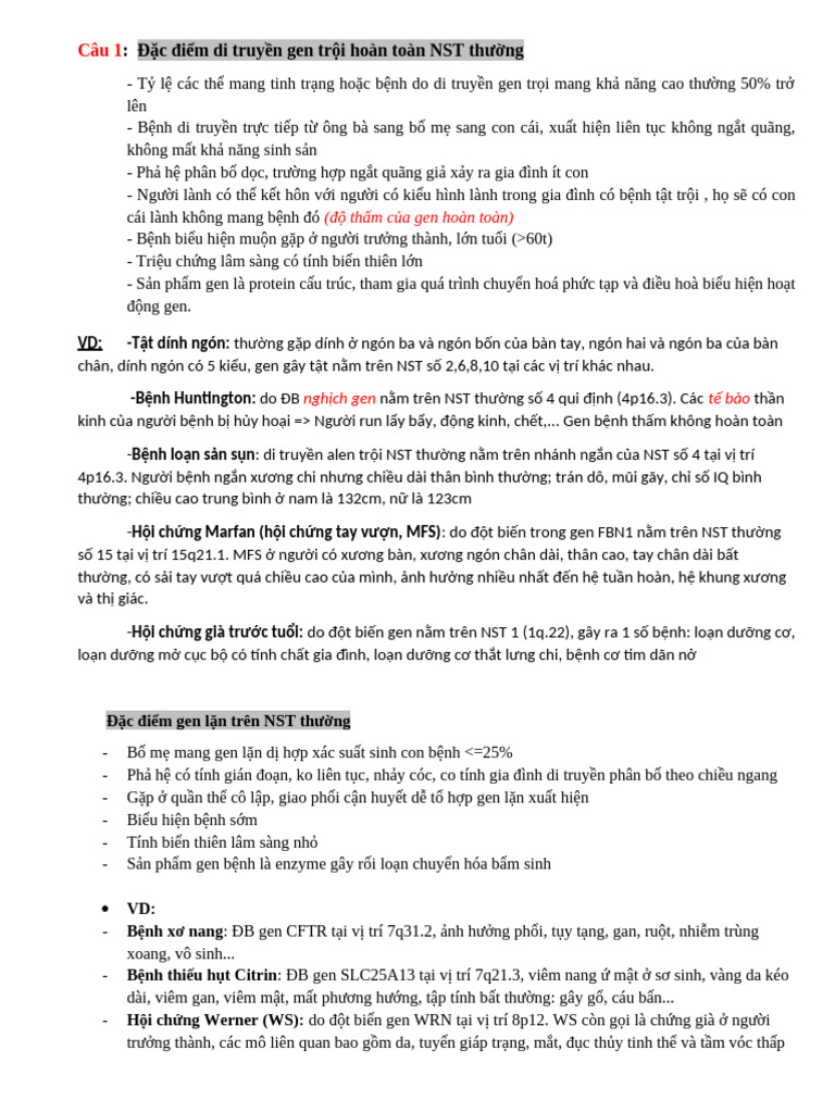 ÔN TẬP DTYH | PDF