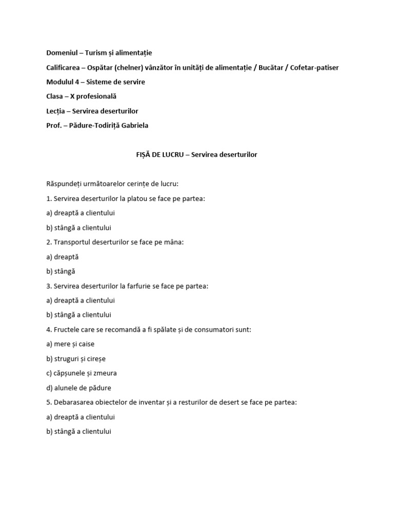 X - Sisteme de Servire | PDF