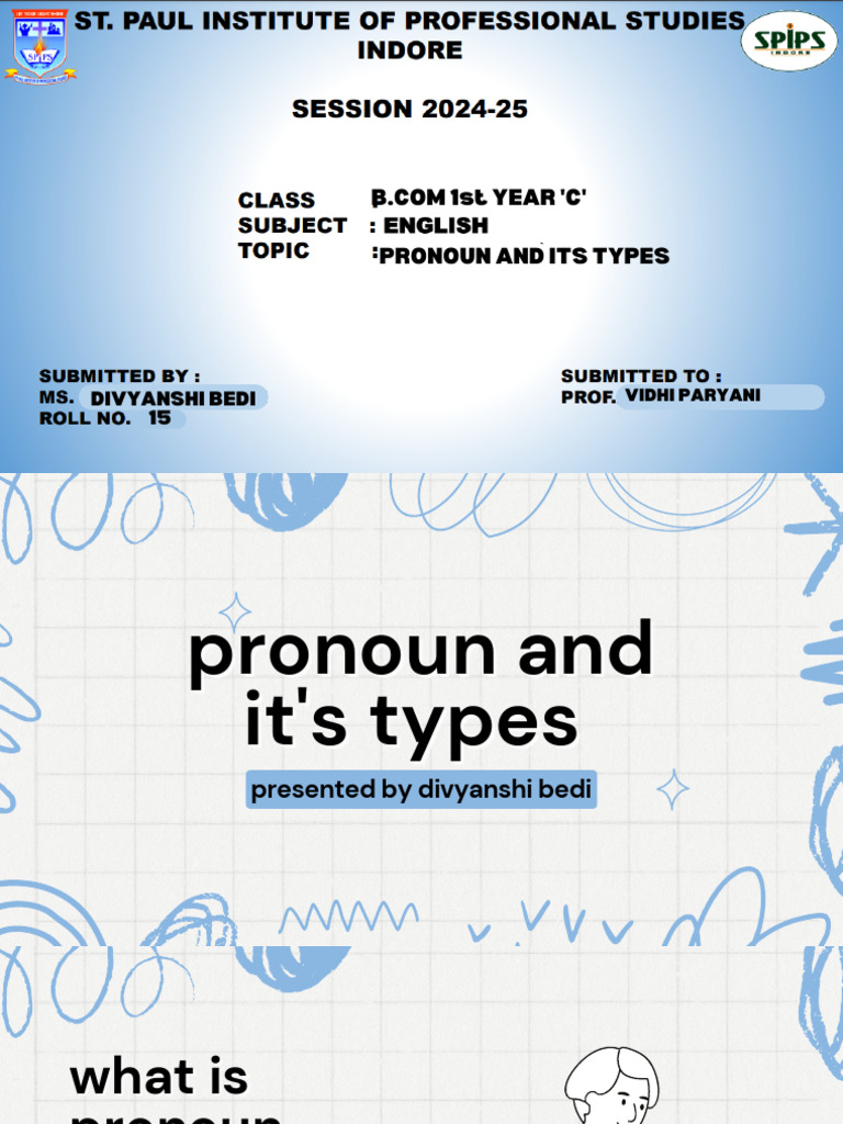 Pronouns and its types ppt | PDF