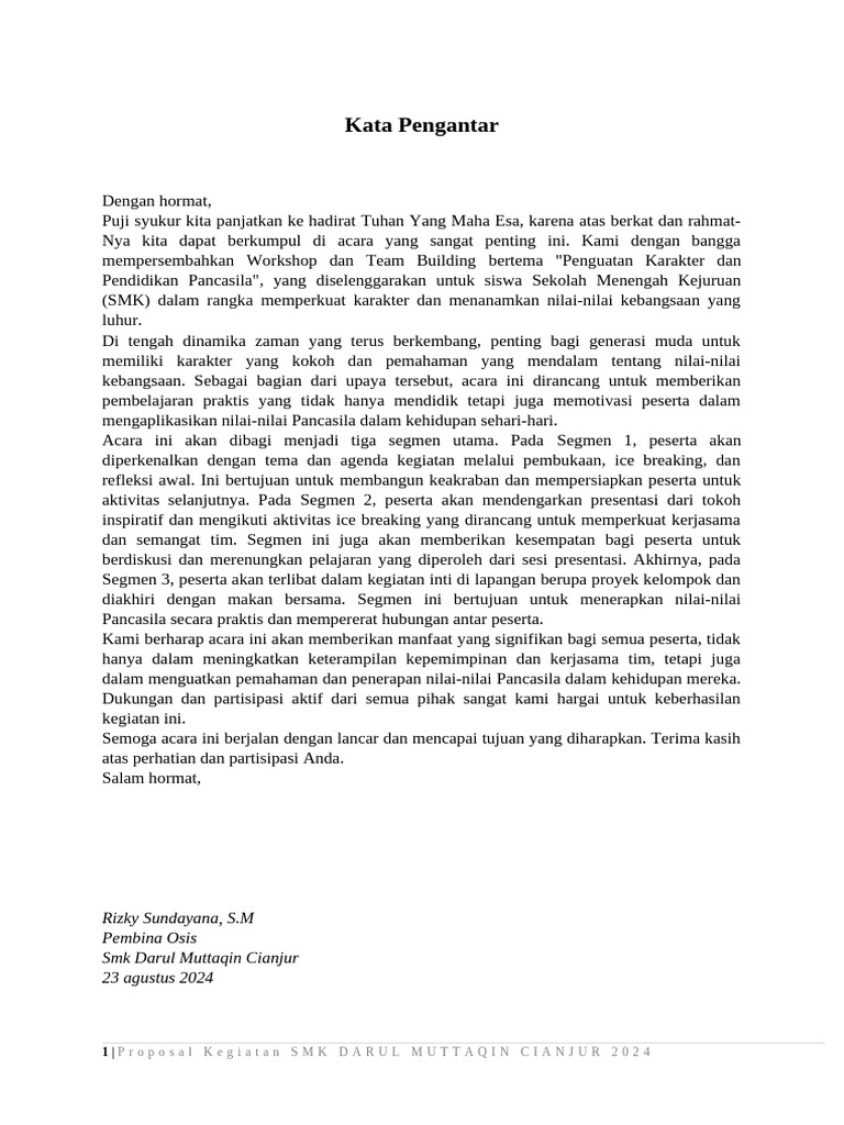 Proposal Kegiatan Workshop Building 2024 | PDF Proposal Kegiatan Workshop Building 2024 | PDF
