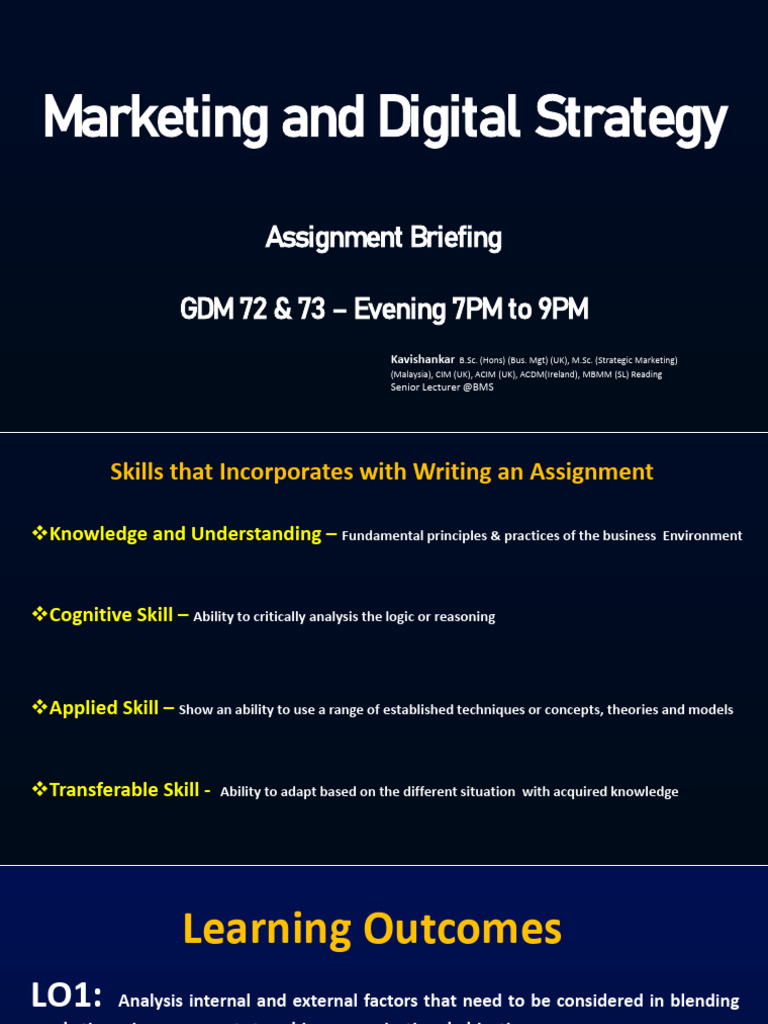 GDM 72 and 73 MDS Assignment Briefing Session | PDF