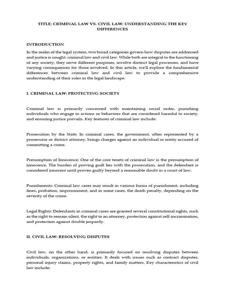 Understanding The Key Differences | PDF | Burden Of Proof (Law) | Legal ...
