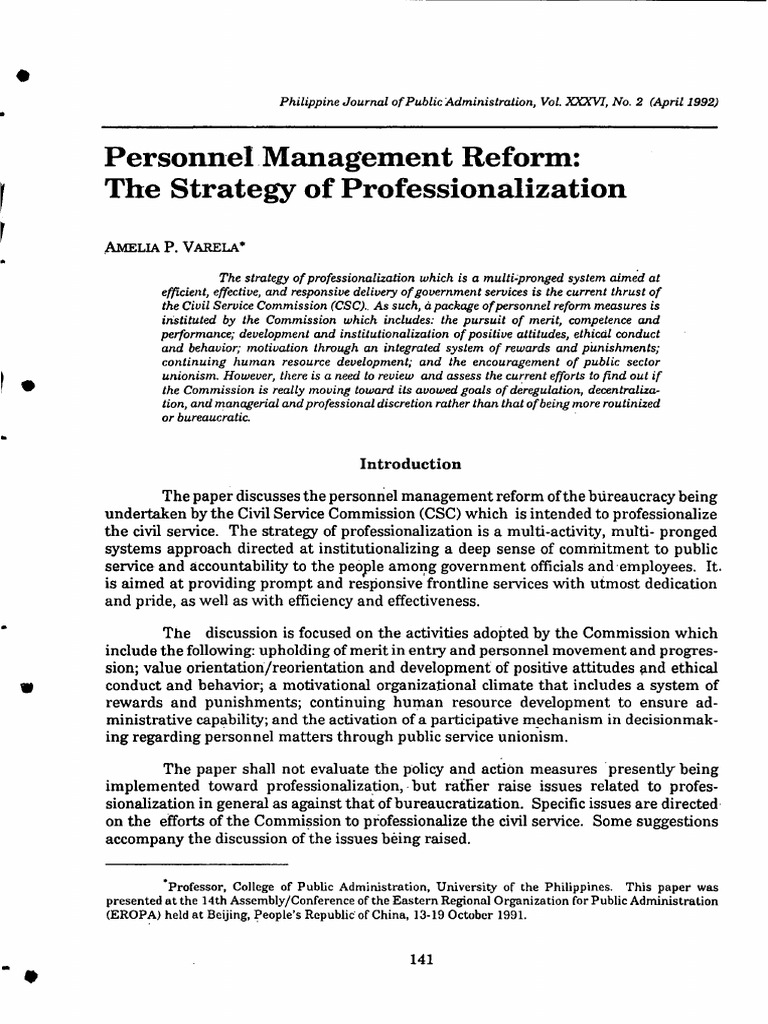 10 - Personnel Management Reform | PDF | Cost Of Living | Bureaucracy