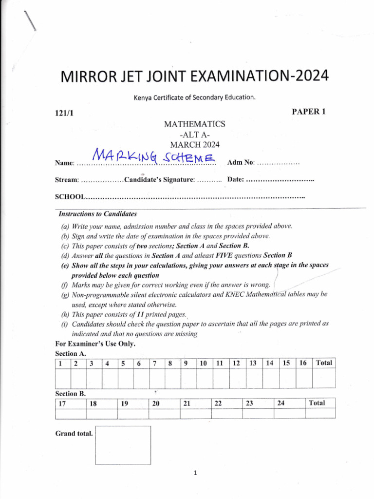 Maths Pp1 Ms | PDF