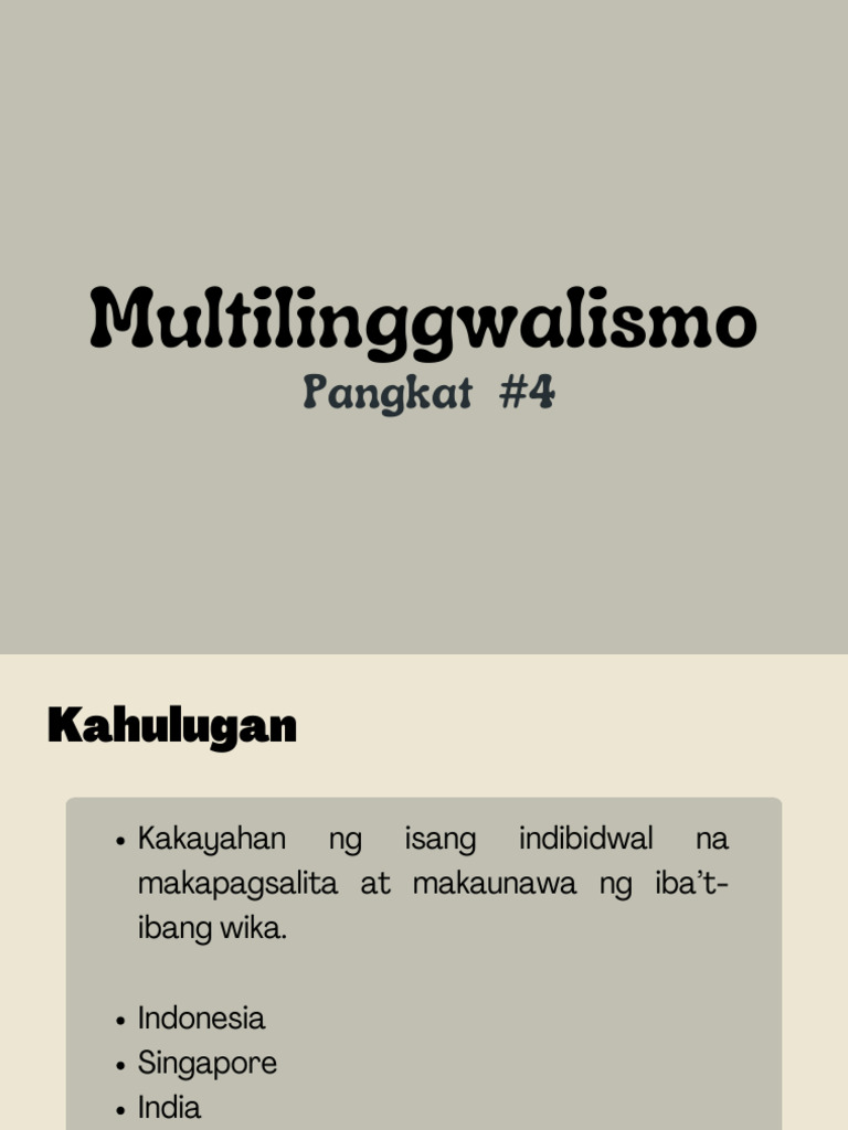 Multilinggwalismo | PDF