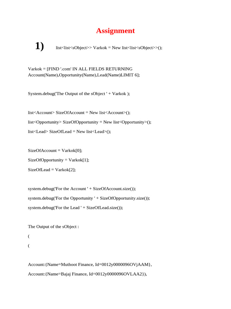 SalesForce Assignment5 | PDF