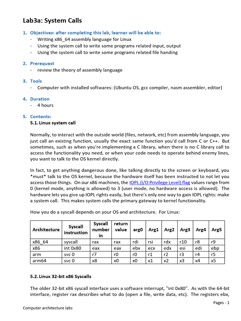 Lab2023-3a-SystemCall | PDF