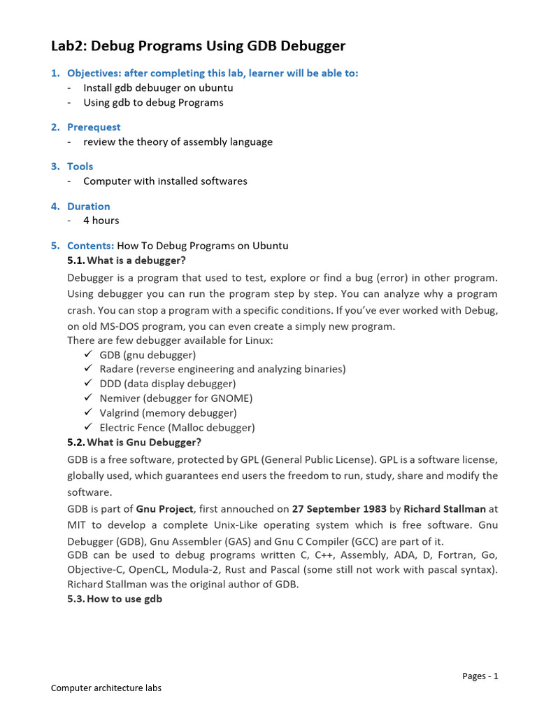 Lab2023-2-Debug | PDF