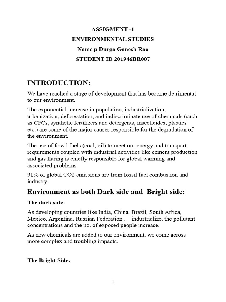 Introduction To Environmental Studies | PDF