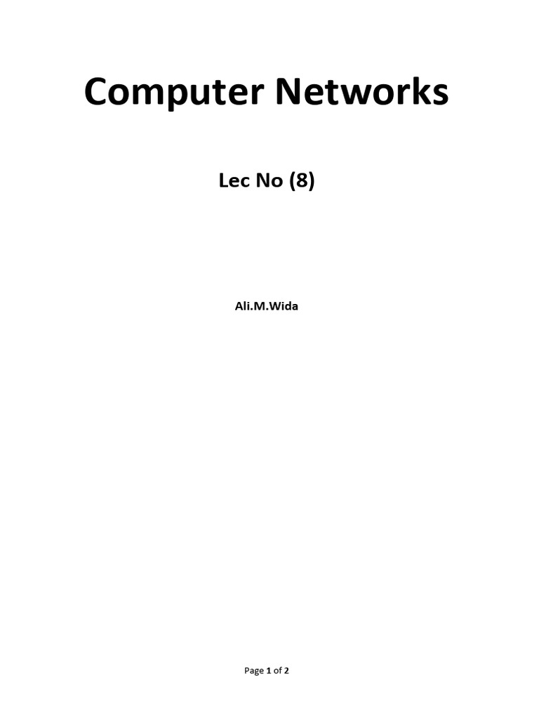Computer Network Lec No 8 | PDF