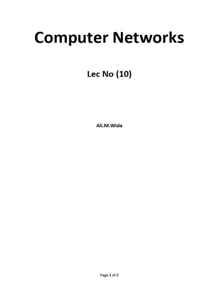 Computer Network Lec No 10 | PDF
