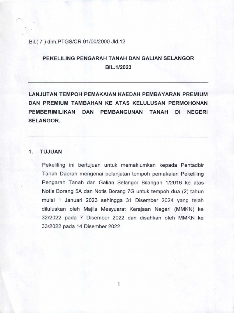 Pekeliling PTG Bil. 1-2023 | PDF