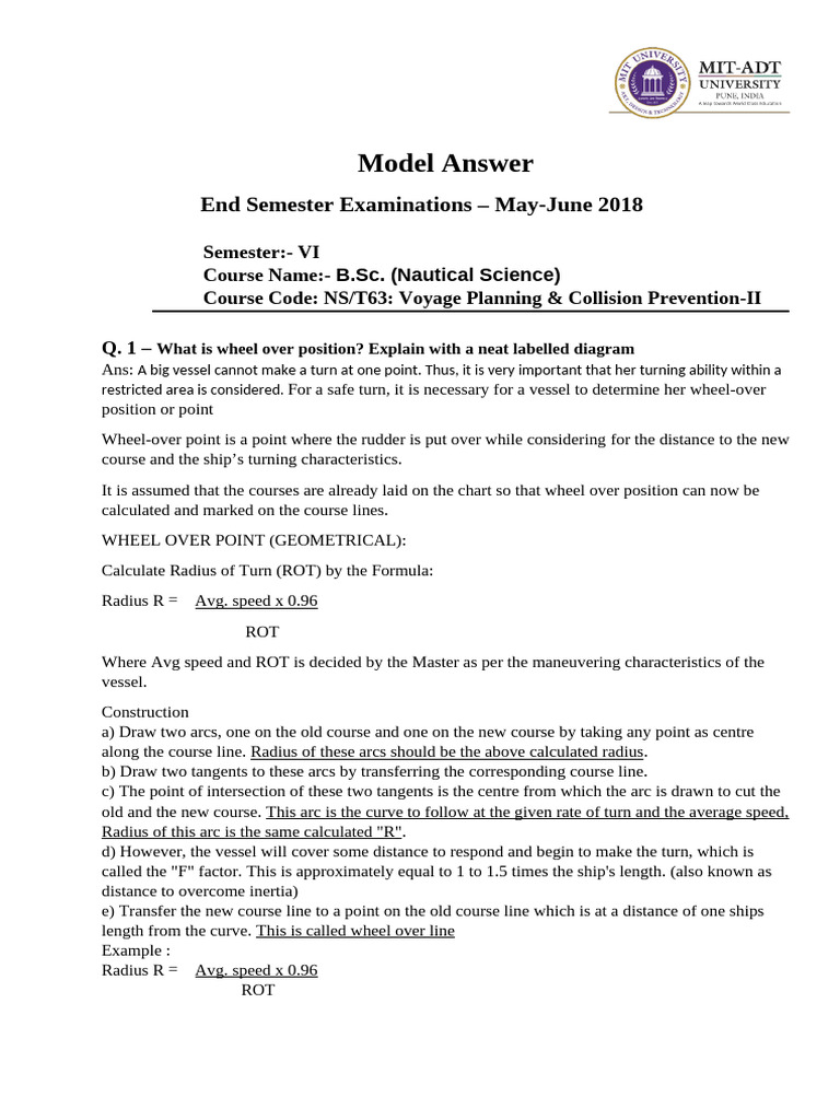 NS T63 Model Answer - VVP - 1 | PDF