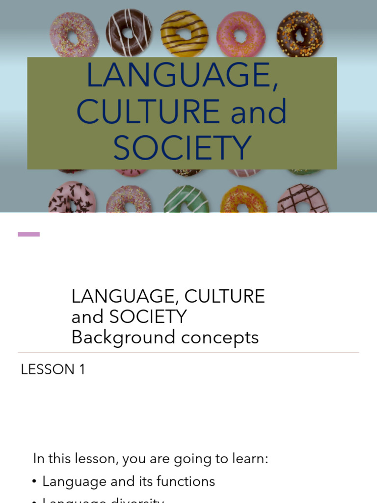 l01 Language, Culture and Society (Lesson 2) | PDF