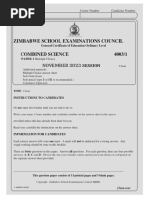 Zimsec Nov 2023 p1 Marking Scheme | PDF