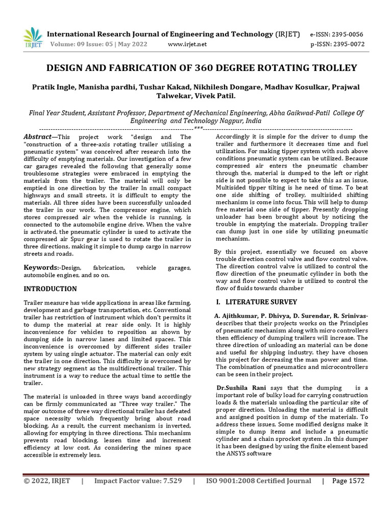 Design and Fabrication of 360 Degree Rot | PDF
