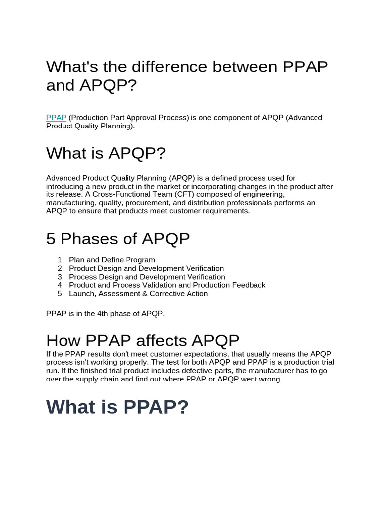 Apqp & Ppap | PDF