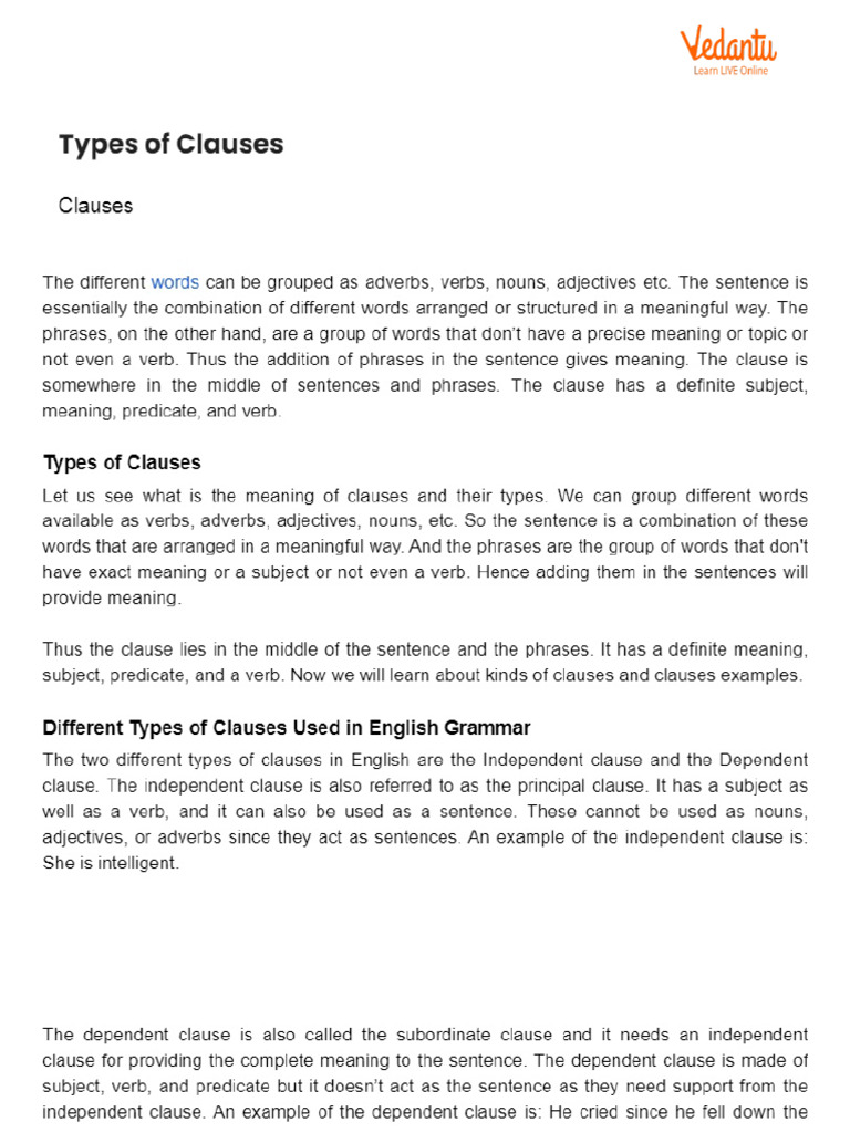 Types of Clauses | PDF