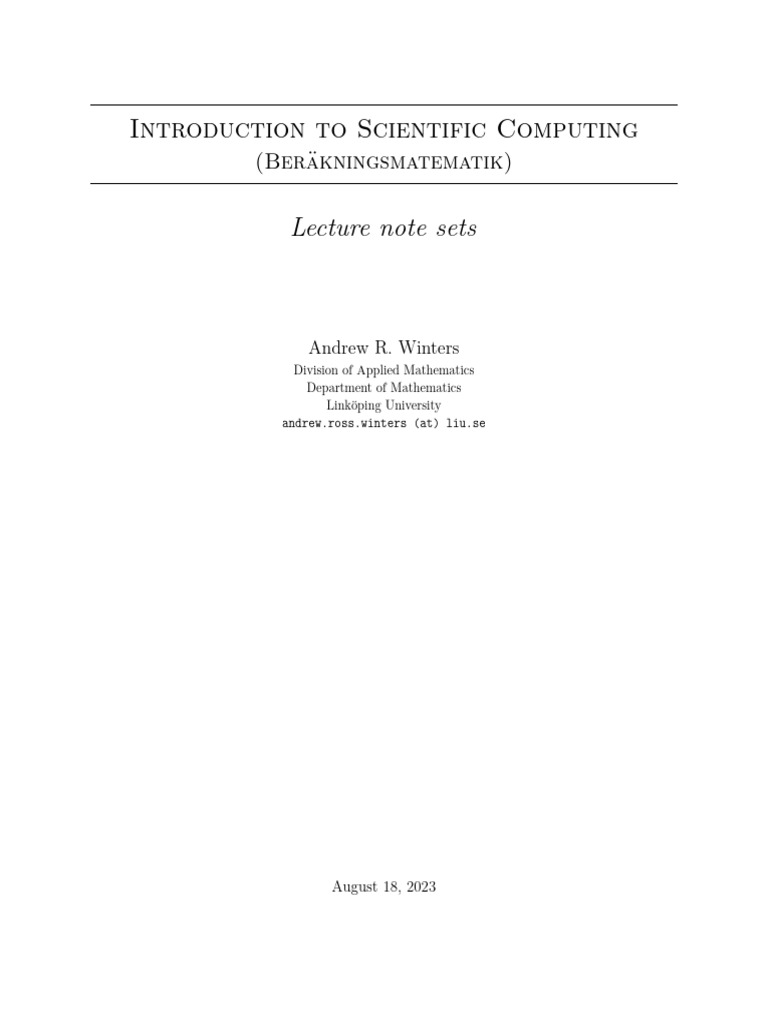 Tana21 Lecture Notes | PDF