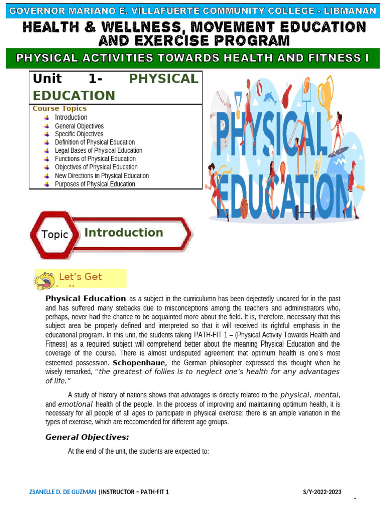 Unit 1 Physical Education 2 | PDF