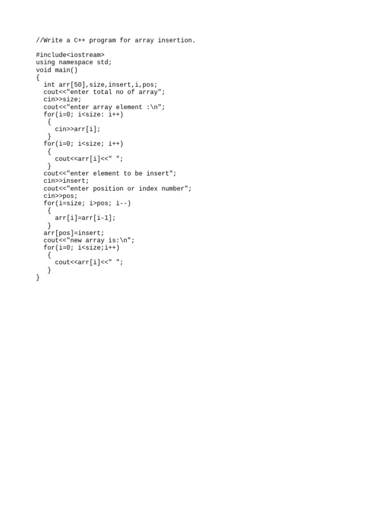 Insertion of Array | PDF