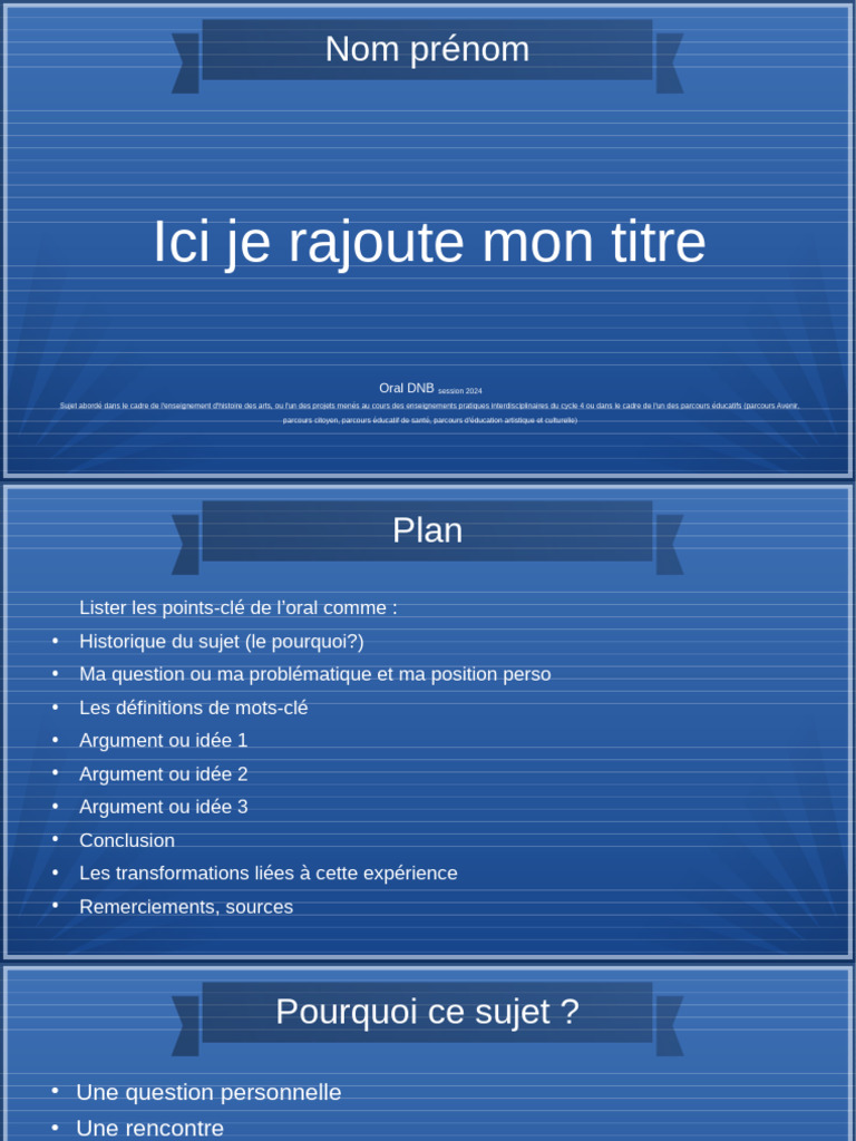 Présentation Orale-Type DNB 3è7 (1) (1) 3 | PDF