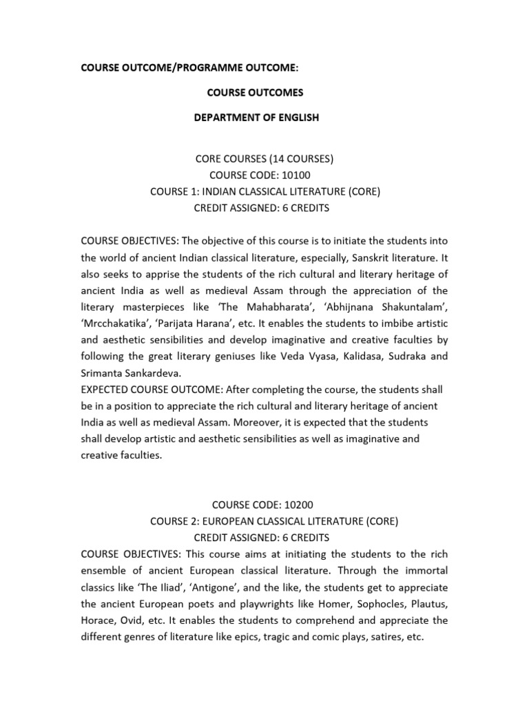 Course_Outcome_English | PDF