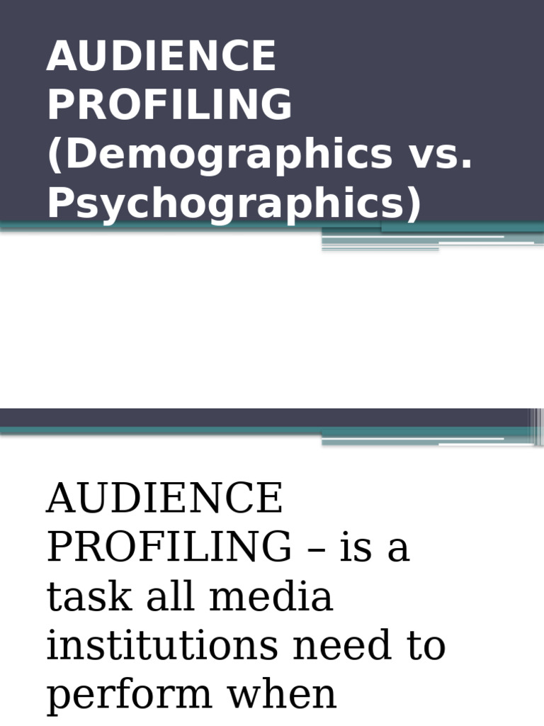 17 Audience Profiling | PDF