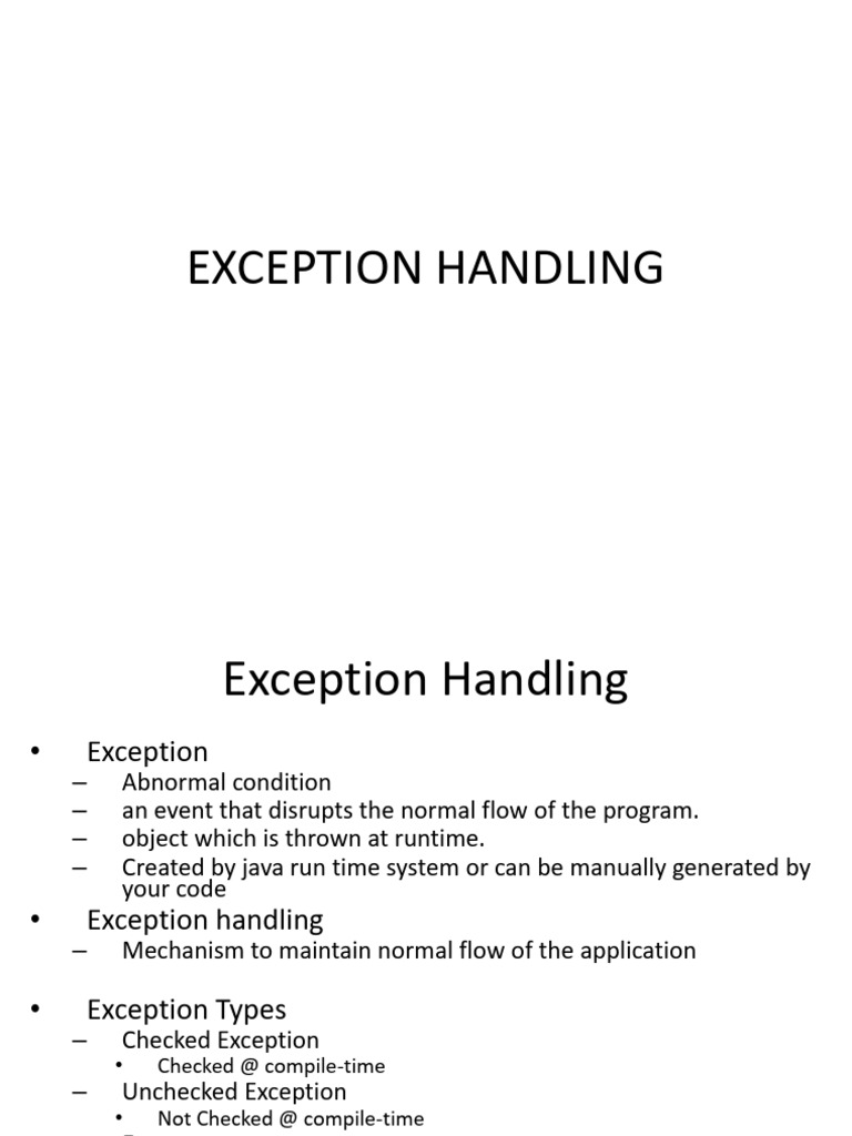 Exception Handling | PDF