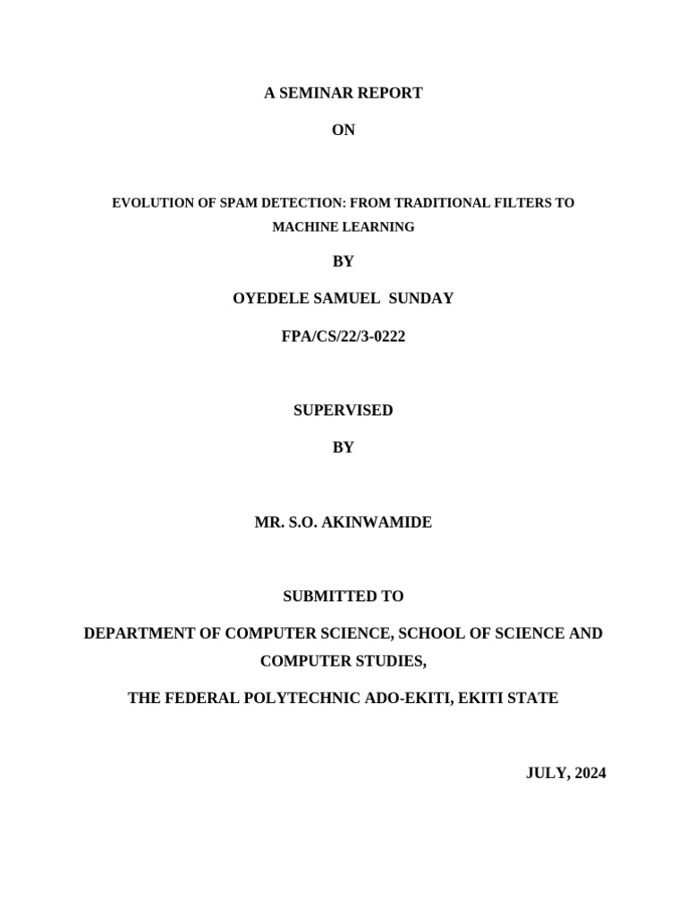 A SEMINAR REPORT | PDF