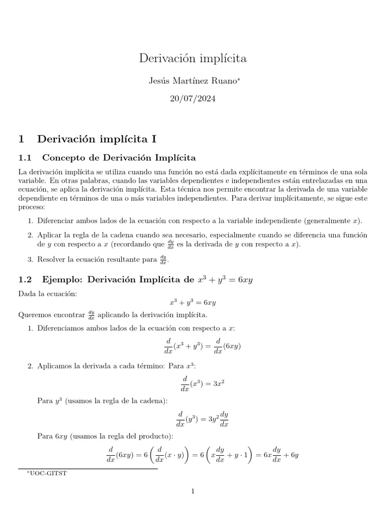 Derivación Implícita | PDF