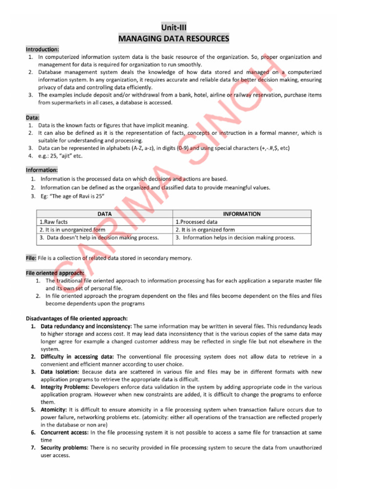 Unit 3 Mis Complete | PDF