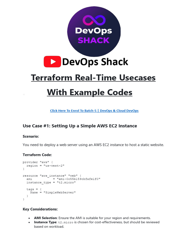 Terraform Real Time UseCases | PDF