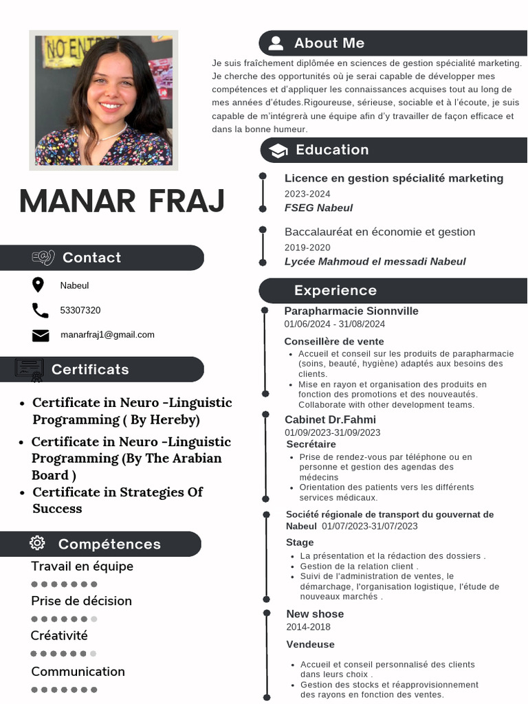 CV Manar Fraj | PDF