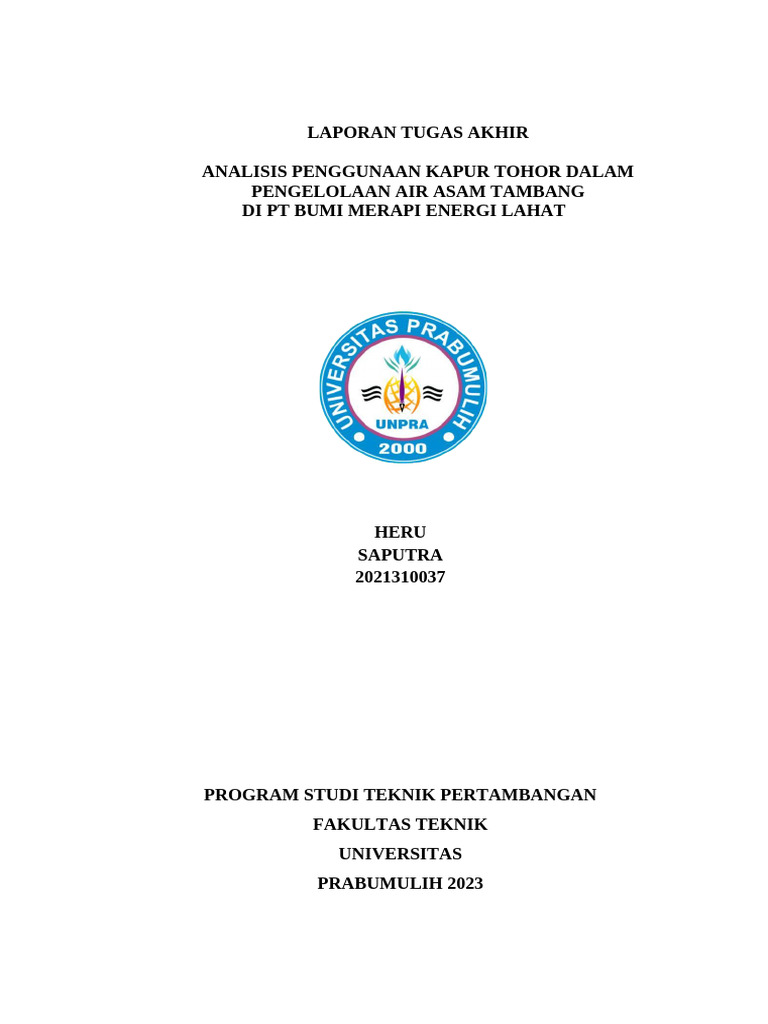 Proposal Heru Saputra TUGAS AKHIR 03 | PDF