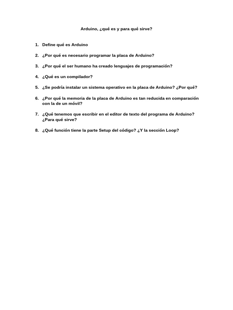 Arduino, ¿Qué Es y para Qué Sirve | PDF