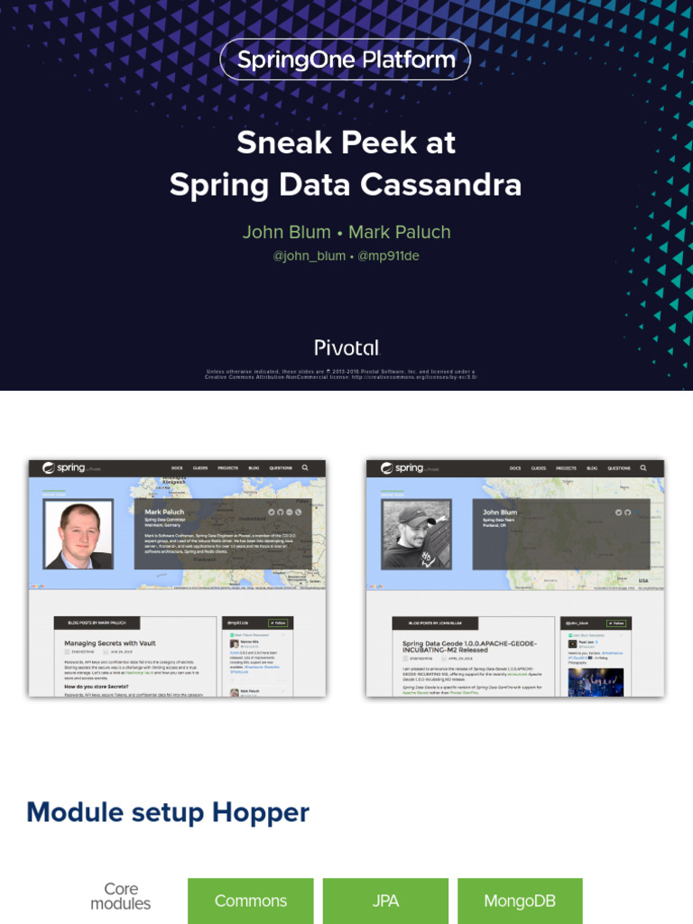 Sneak Peek at Spring Data Cassandra SpringOne_2016 | PDF