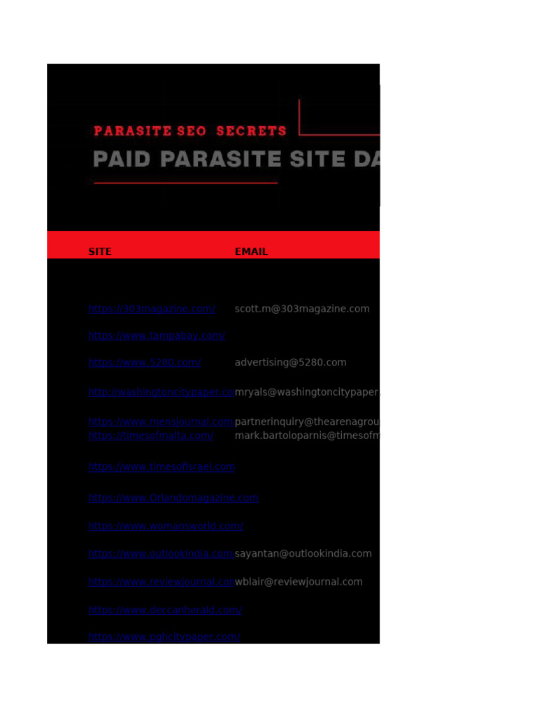 Parasite SEO Secrets Database | PDF