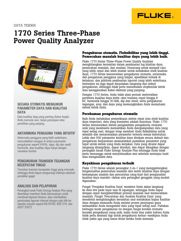 1770 Series Three-Phase Power Quality Analyzers | PDF