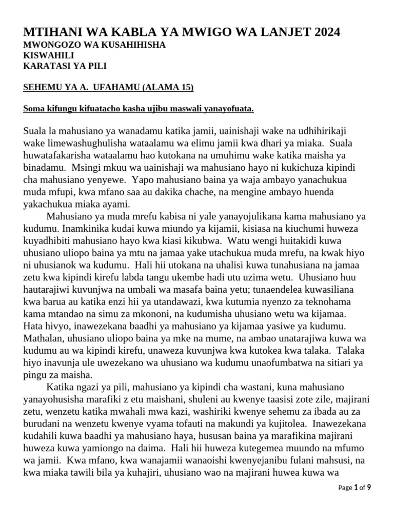 Kisw PP2 MS | PDF | Languages Of Africa | Bantu