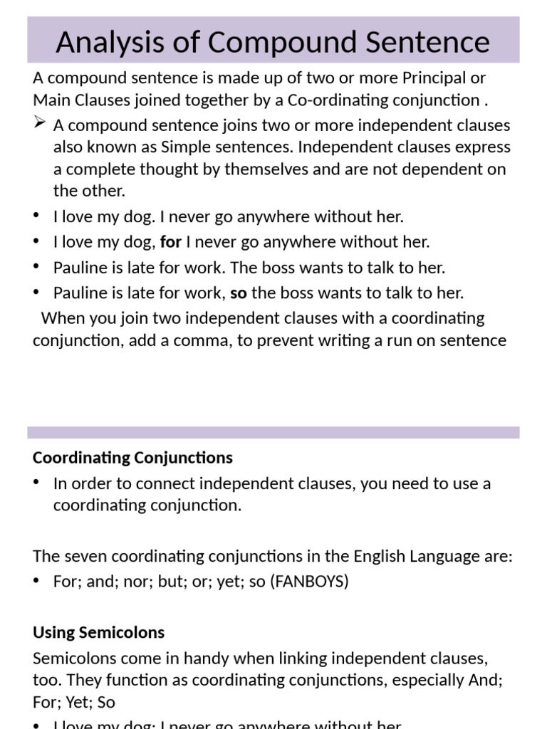 Analysis of Compound Sentence | PDF