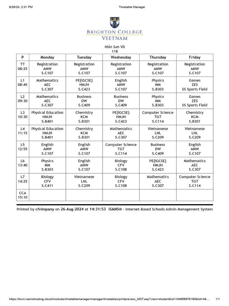 Son Timetable | PDF