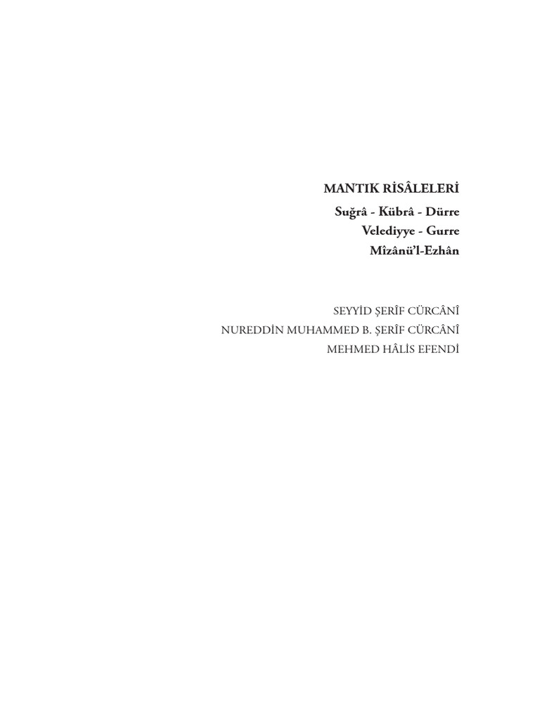 Mantik Ri̇sâleleri̇ | PDF