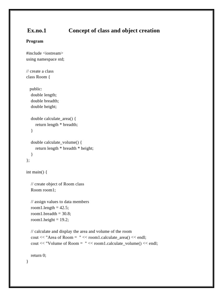 OOPS Lab Program 1 to 7 | PDF OOPS Lab Program 1 to 7 | PDF