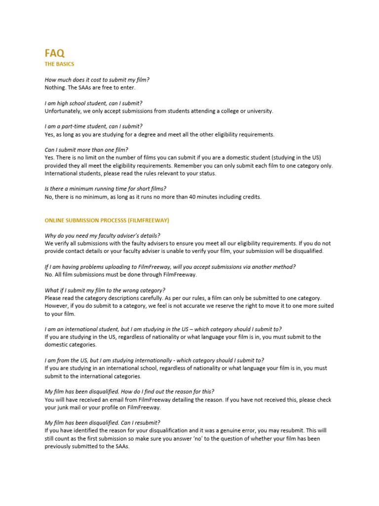 Saa Faq 2021 Final | PDF