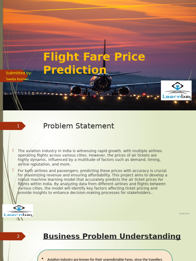Presentation Learbnbay - Flight Fare Prediction | PDF | Data Analysis ...
