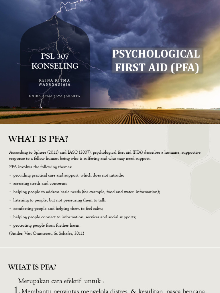 PFA Psychological First Aid | PDF