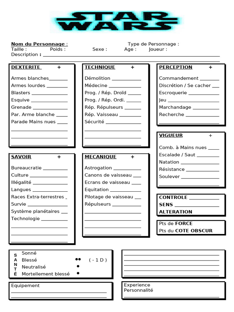 Fiche Star Wars | PDF